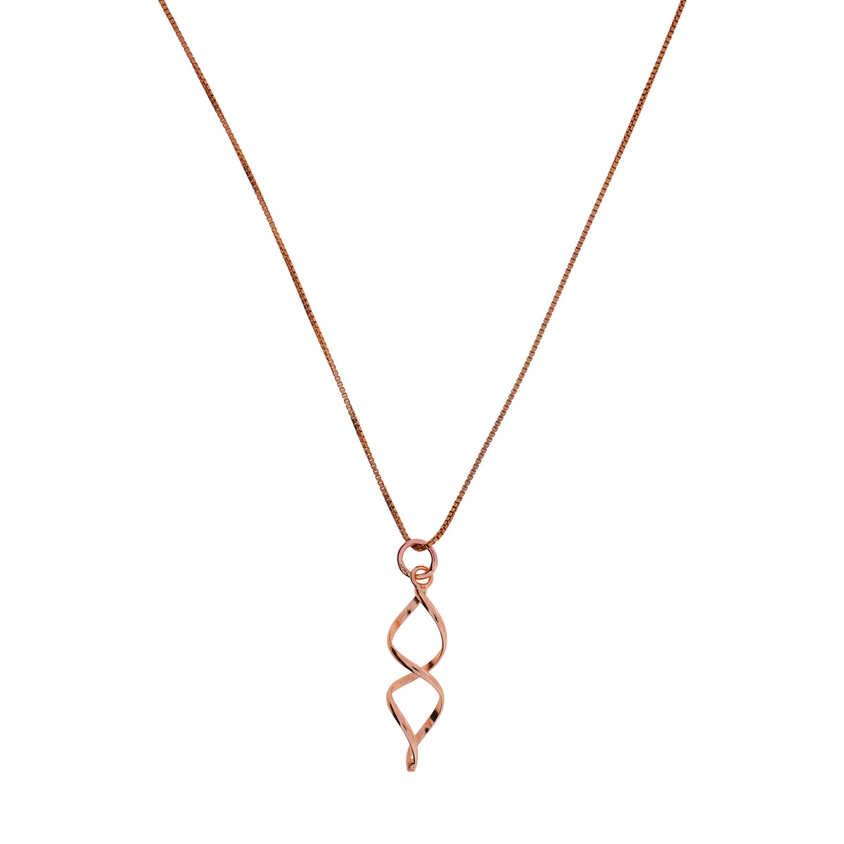 Longer Open Twist Pendant - Rose Gold Vermeil - Azendi
