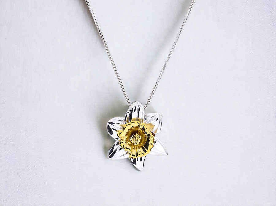 Daffodil Pendant March Birthday Flower - Azendi