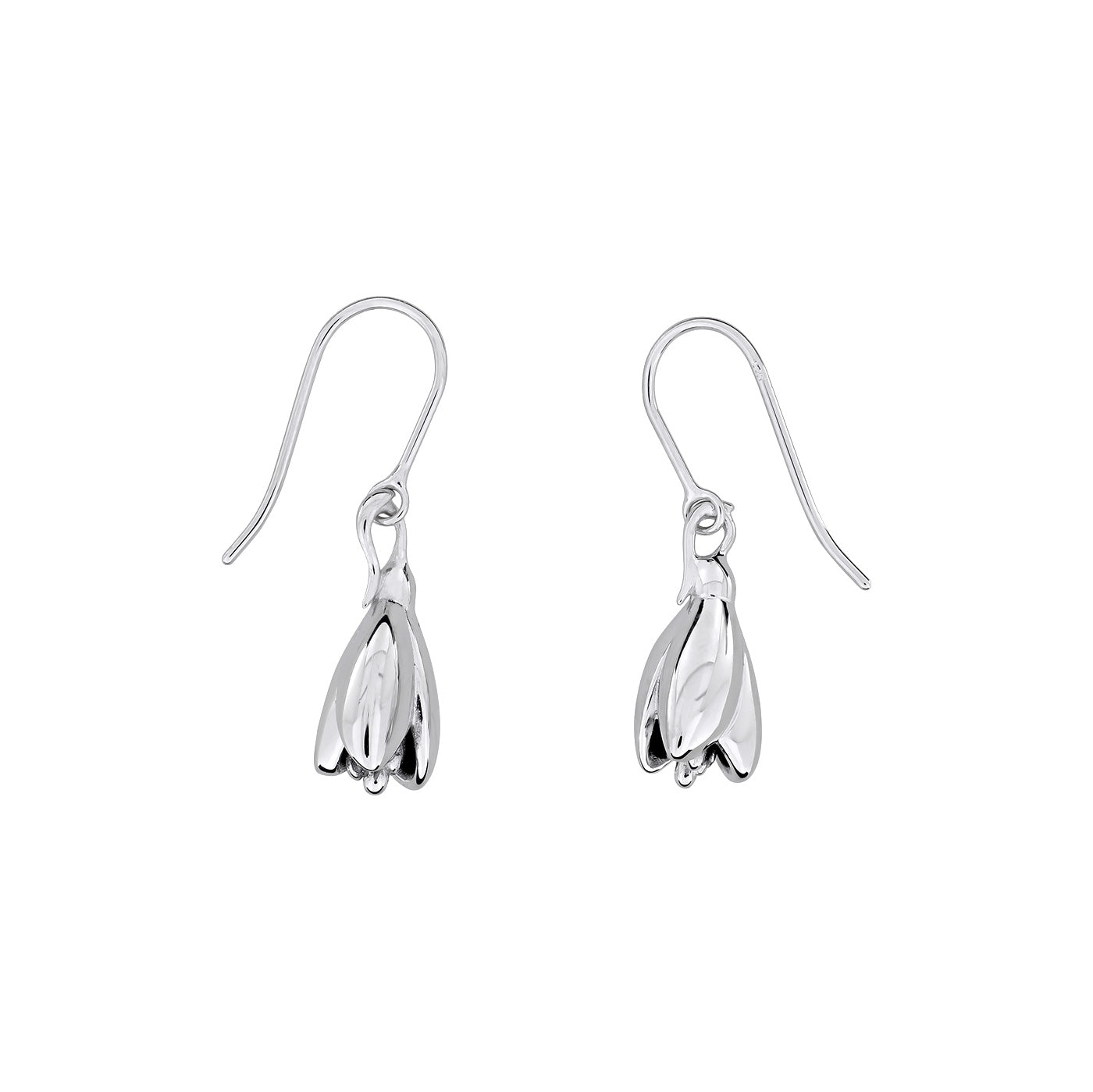 Silver Snowdrop Earrings with Gold Vermeil January Birthday Flower ...