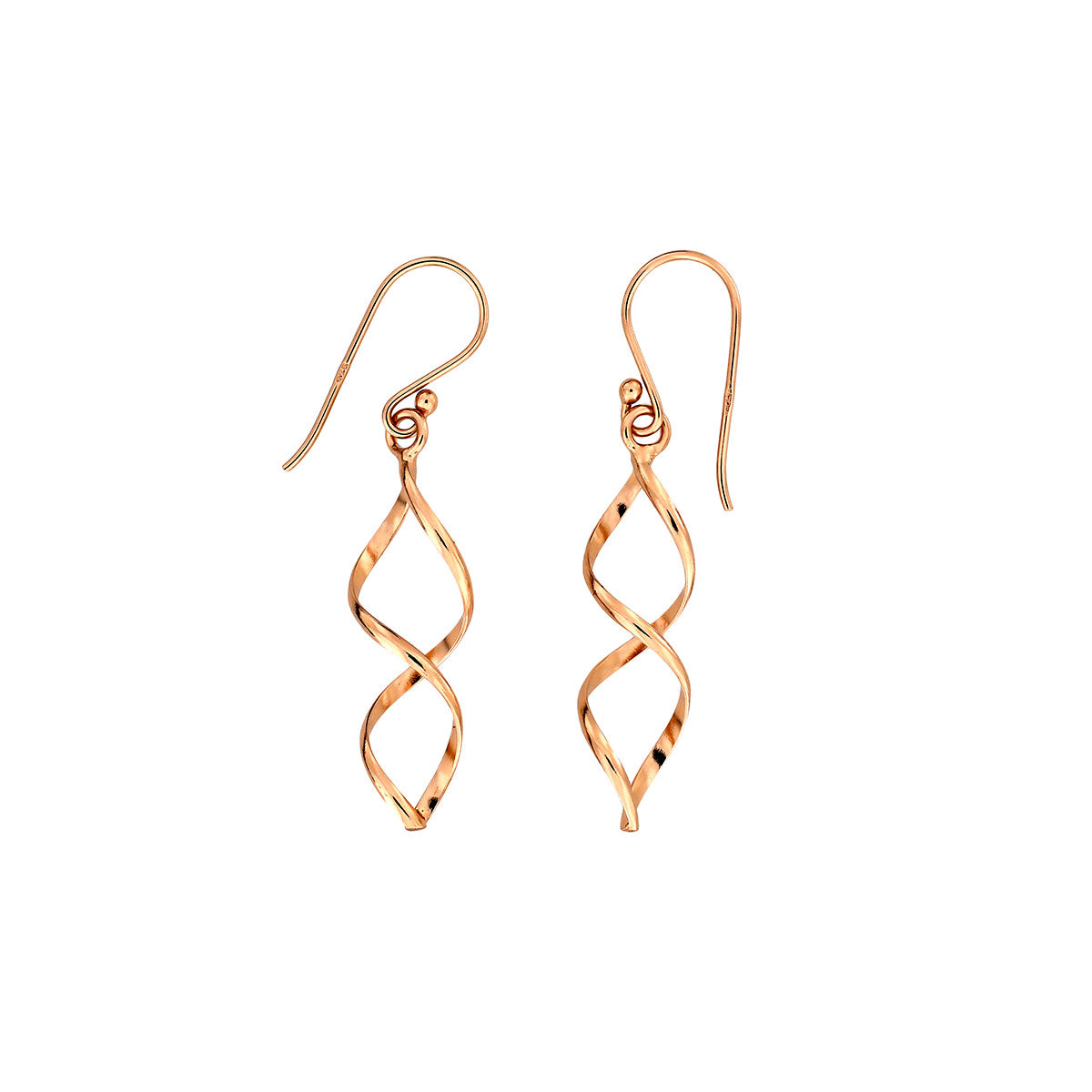 Longer Open Twist Earrings - Rose Vermeil - Azendi
