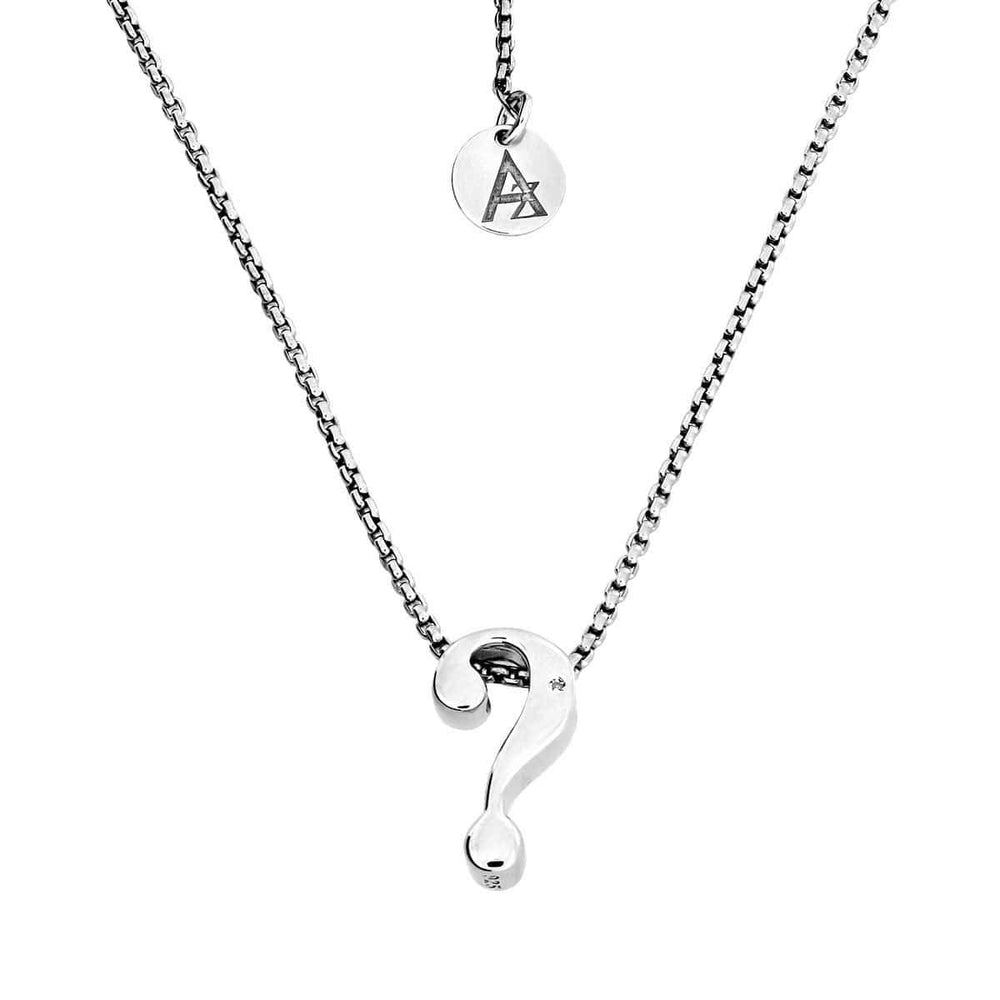 Question Mark Diamond Silver Pendant - Azendi